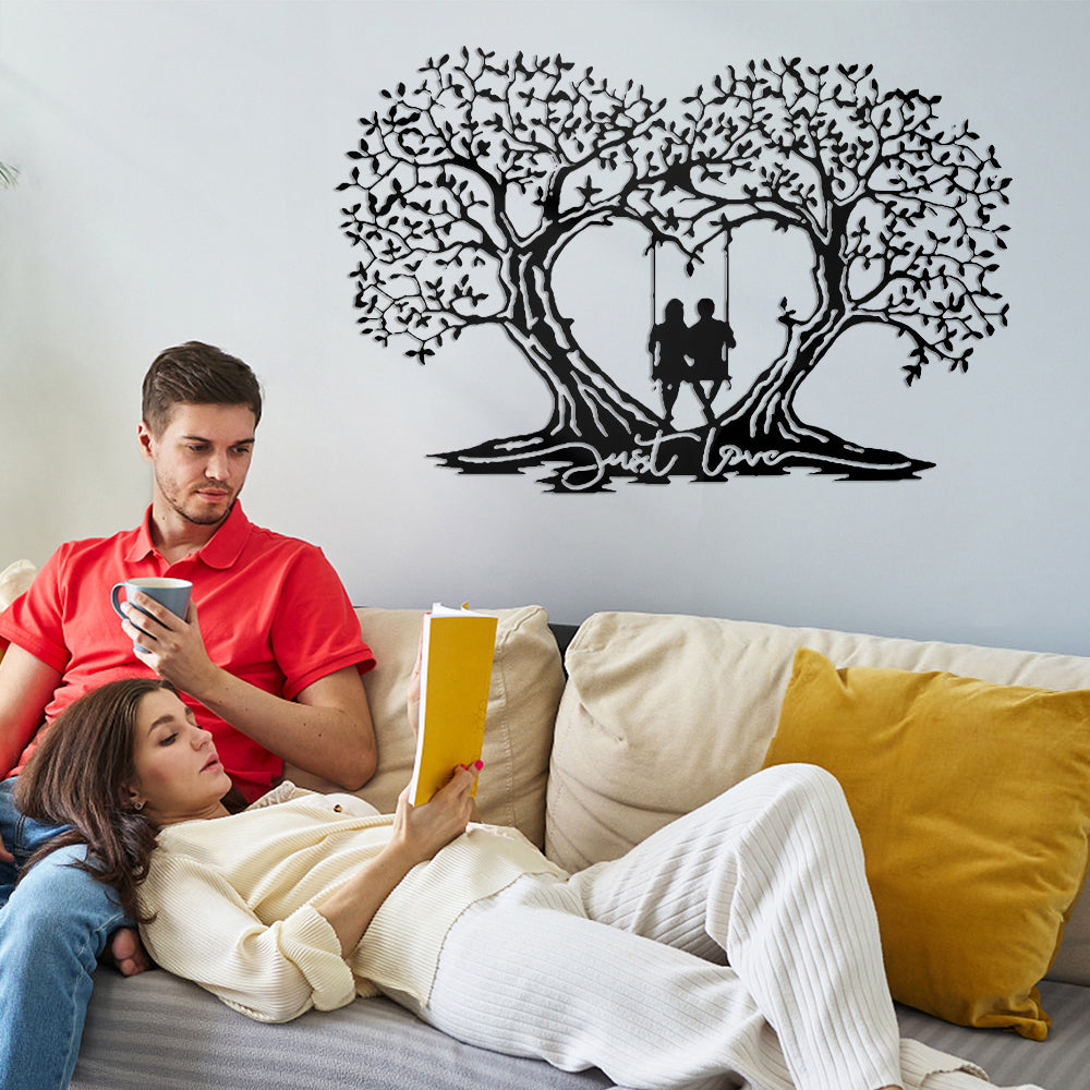 Liebe Baum Herzförmige Lebensbaum Metall Wandkunst – Sarametall.de