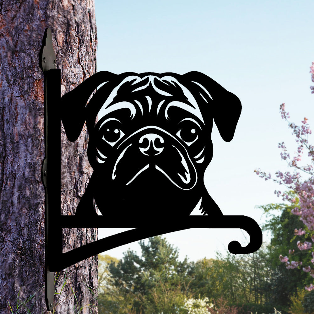 Mops Gesicht Metall Hängender Pflanzenständer – Sarametall.de